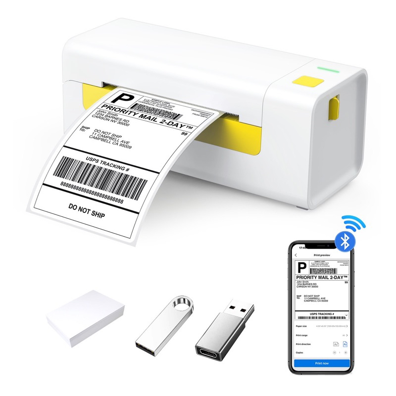 เครื่องปริ้นใบปะหน้าพัสดุ ฉลากสินค้า Flash Printer USB+Bluetooth ...