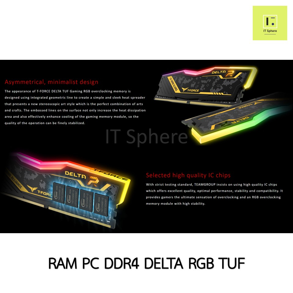 8-32GB แรม DELTA RGB TUF YELLOW OC 8GB 16GB 32GB 8x1GB 8x2GB 16x1GB ...