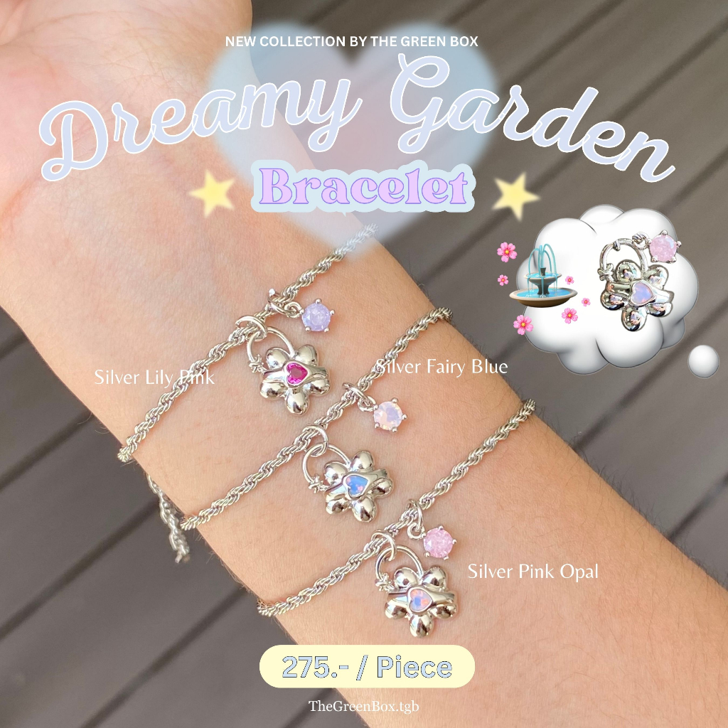 กำไล Dreamy Garden Bracelet สายTwistแบบพิเศษพร้อมจี้ - The Green Box | Shopee Thailand