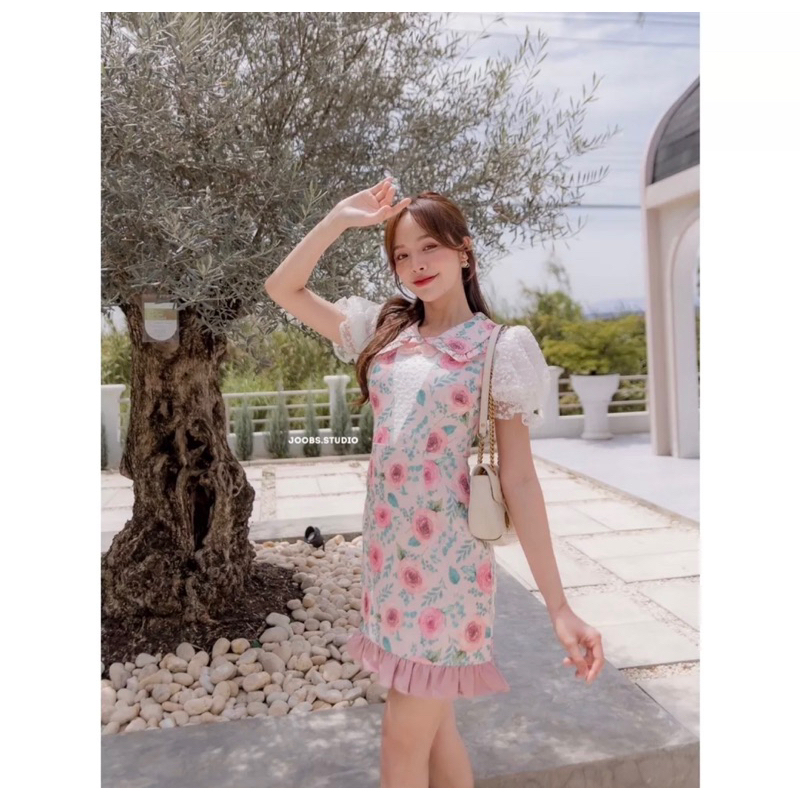 ชุดเดรสลุคทำงานสาวหวาน ใส่คาเฟ่เก๋ๆ ป้าย Joob Studio | Shopee Thailand