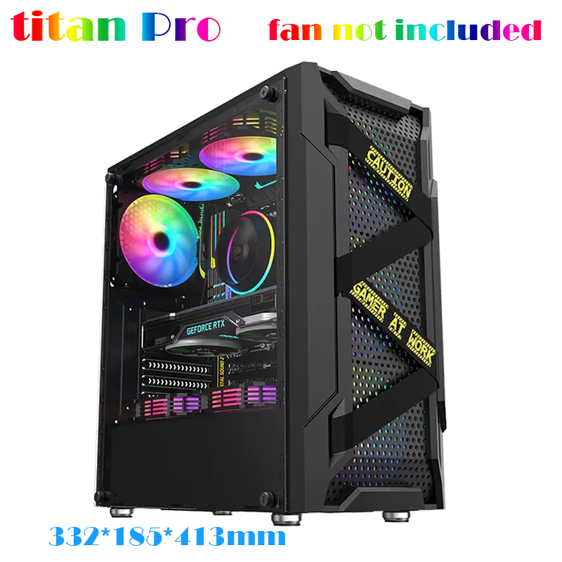 Mingsu Titan เคสคอมพิวเตอร์เดสก์ท็อปเกมด้านข้างโปร่งใส 240 พัดลมระบาย ...