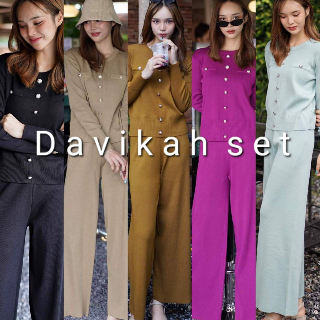 Davikah set (590.-) สวย สมาร์ทแบบมีอะไรสุดๆ | Shopee Thailand