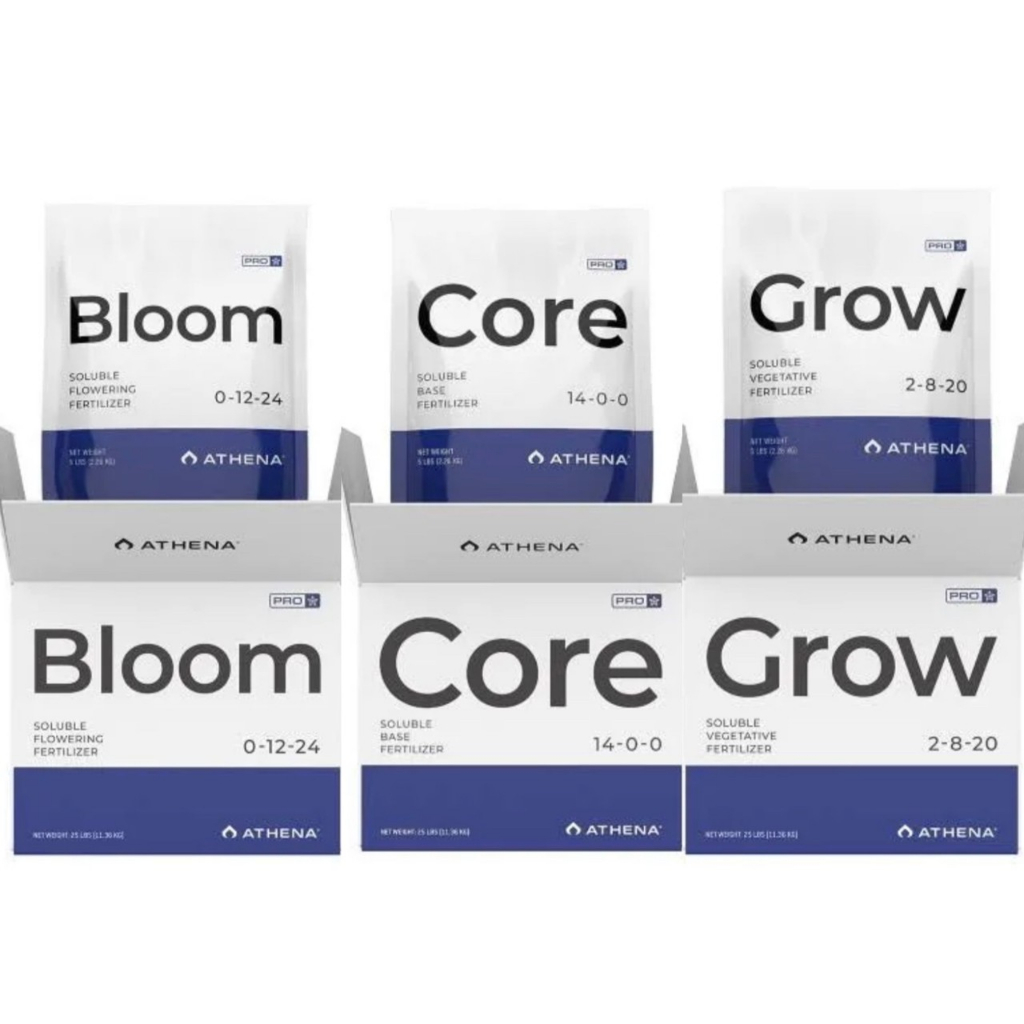 Athena Set Pro line (Grow-Core-Bloom) ขนาด 25 lbs สำหรับทำใบ ทำดอก และ ...
