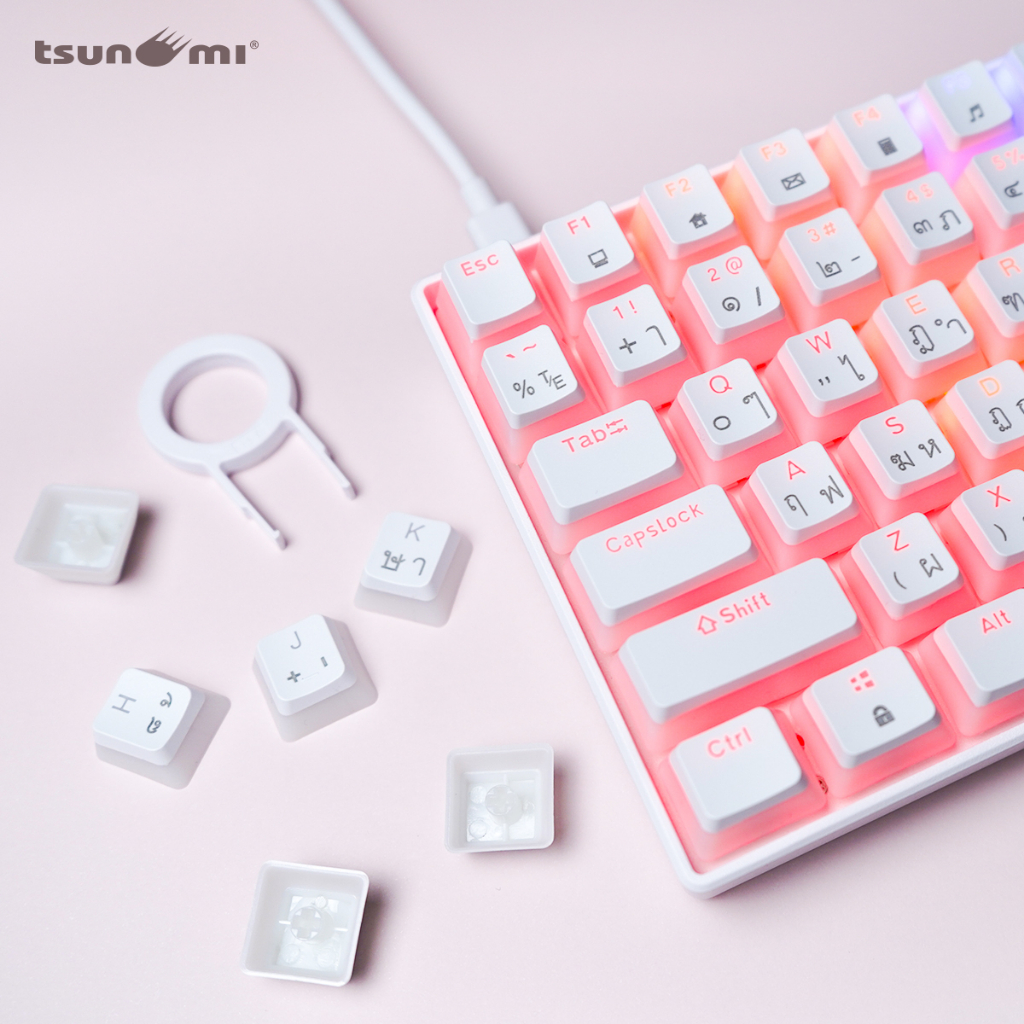 (MK-100 Puddin)Tsunami Switch คีย์บอร์ดแมคคา [G7_185] 104keys ...