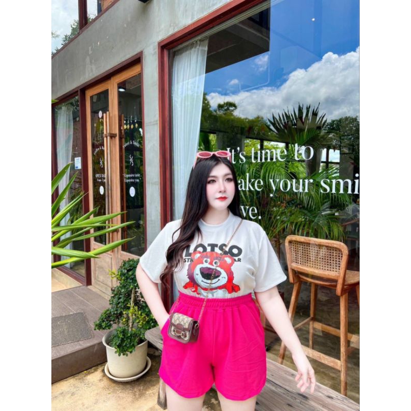 FN66.ชุดเซ็ทขาสั้นเสื้อยืดการ์ตูน+น้องหมีLatso รุ่นฮิต | Shopee Thailand