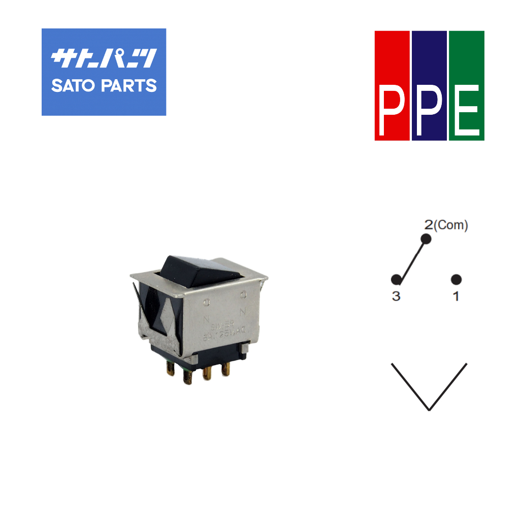 SW-59 [SATO PART] สวิตซ์กด 2 จังหวะ ค้าง Toggle switch ON-ON (Alternate) 3A 250V | Shopee Thailand