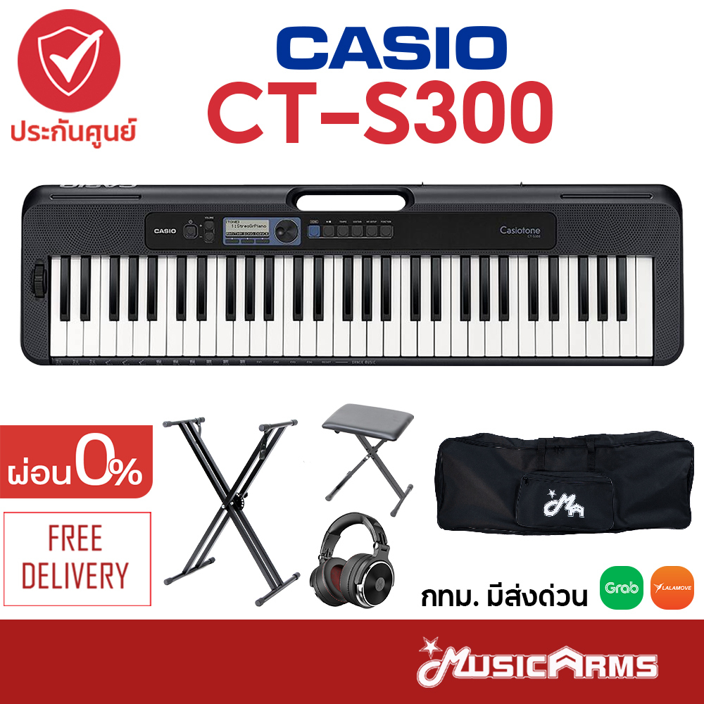 [ใส่โค้ดลดสูงสุด1000บ.คู่มือภาษา] Casio CT-S300 คีย์บอร์ด 61 คีย์ CTS300 แถมฟรีขาตั้ง Adaptor ...