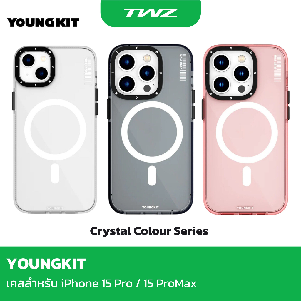 [ของแท้Youngkit] Crystal Colour Series เคสกันกระแทก เคสรองรับชาร์จไร้ ...