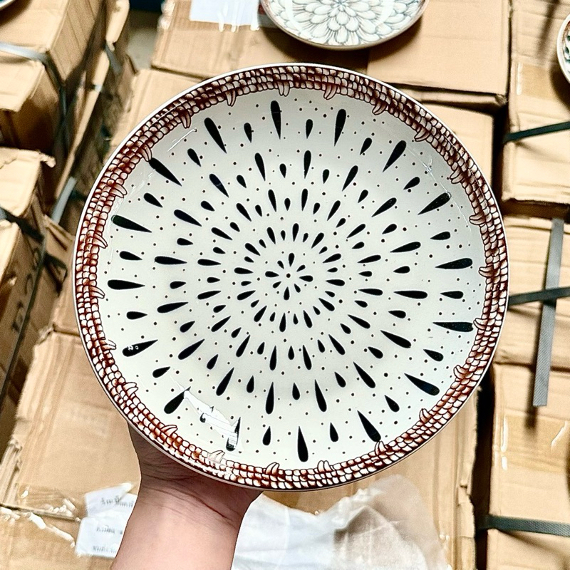 🫶🏻ลายเข้าใหม่🫶🏻จานกระเบื้อง จานเซรามิค จานขนาด 8นิ้ว | Shopee Thailand