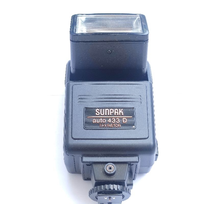 แฟลช ยี่ห้อ SUNPAK auto 433D Thyristor Shoe Mount Flash w/ For Old Vintage SLR Camera | Shopee ...