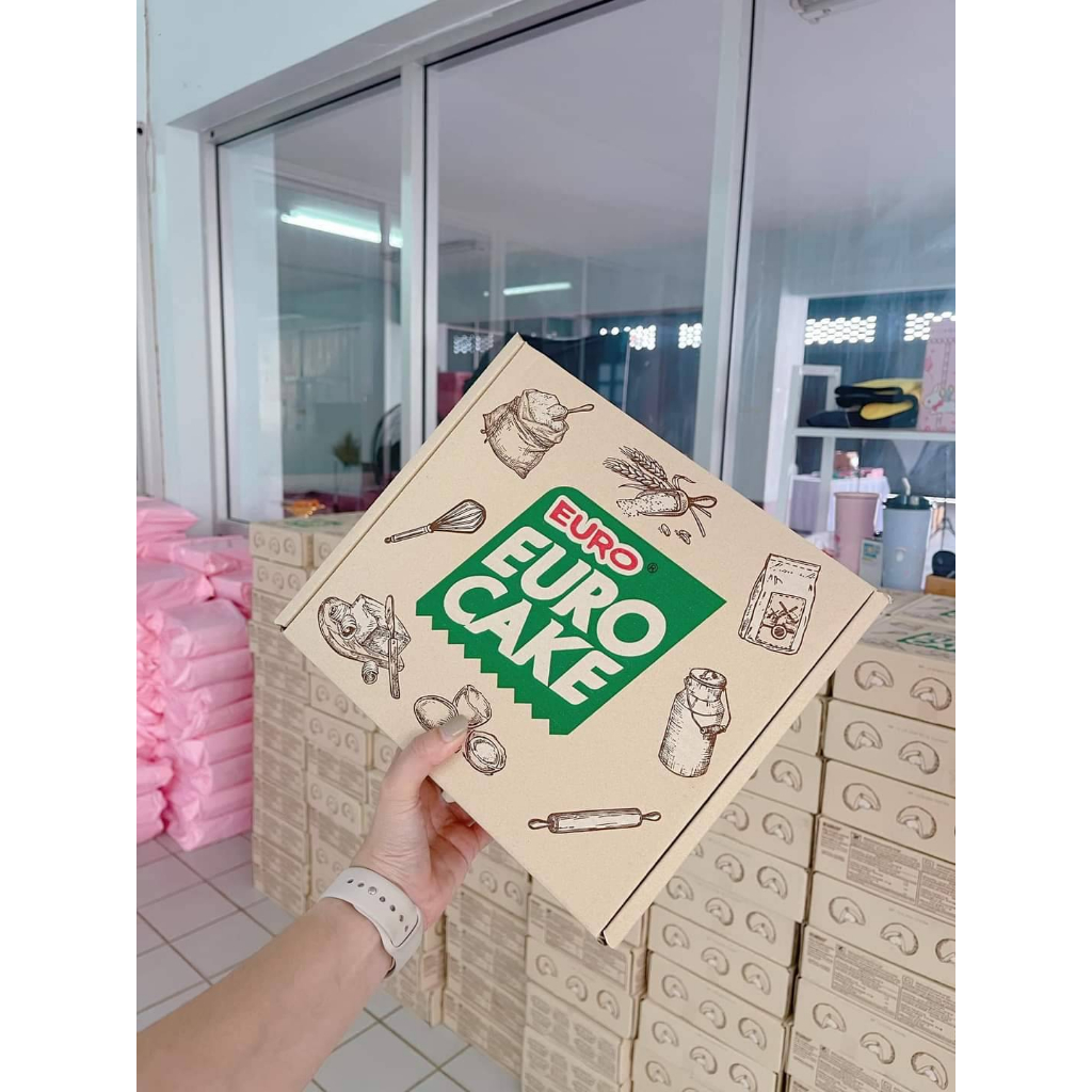 Euro cake ยูโร่คัสตาร์ดเค้ก 30g กล่องใหญ่ 10ชิ้น | Shopee Thailand