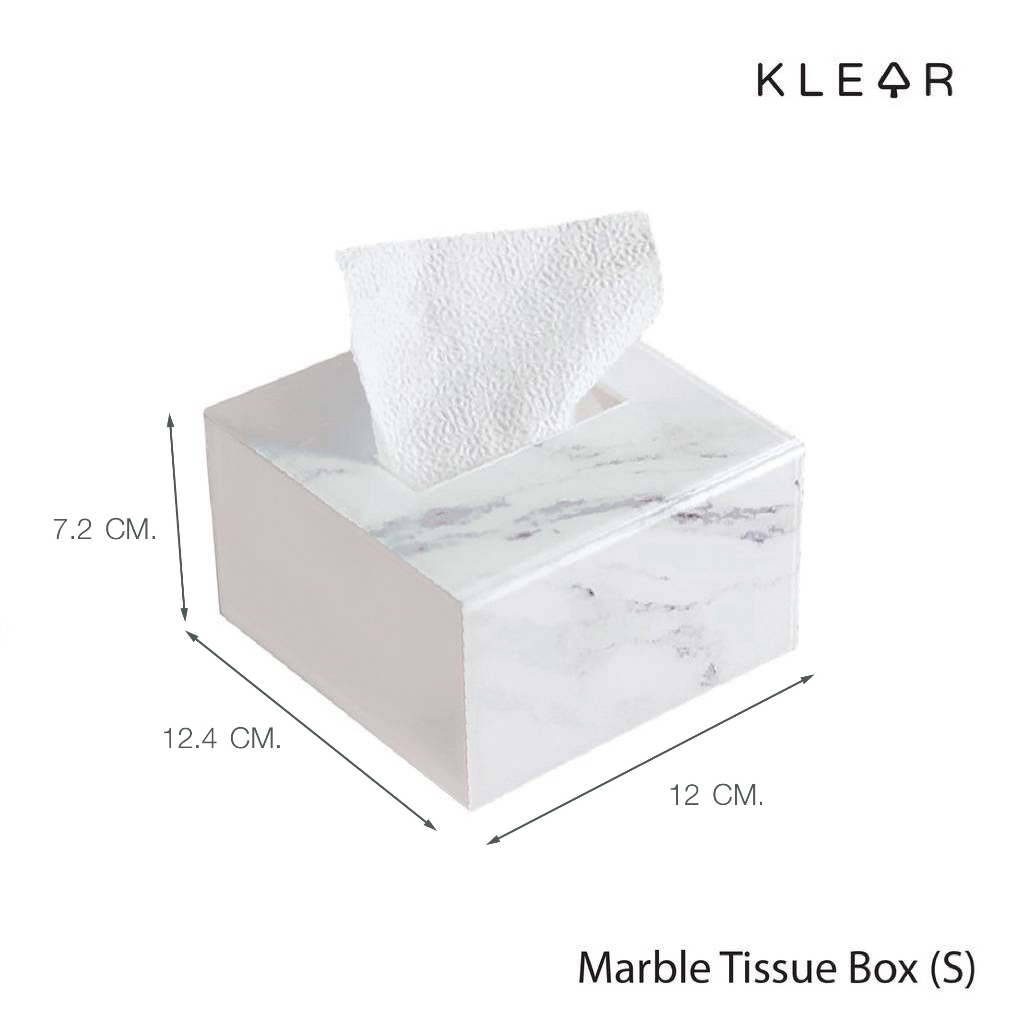 KlearObject Marble Tissue Box-S กล่องทิชชู่อะคริลิค กล่องใส่กระดาษทิชชู่ กล่องทิชชู่ POPUP ...