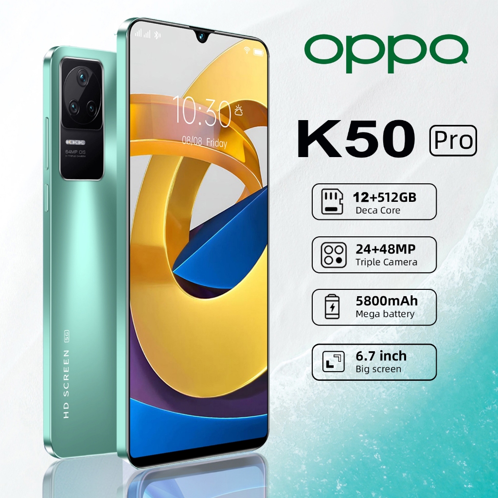 โทรศัพท์มือถือ K50 PRO 4G/5G โทรศัพท์ 12+512GB Androd11 โทรศัพท์ราคาถูก SmartPhone รองรับ2ซิม ...