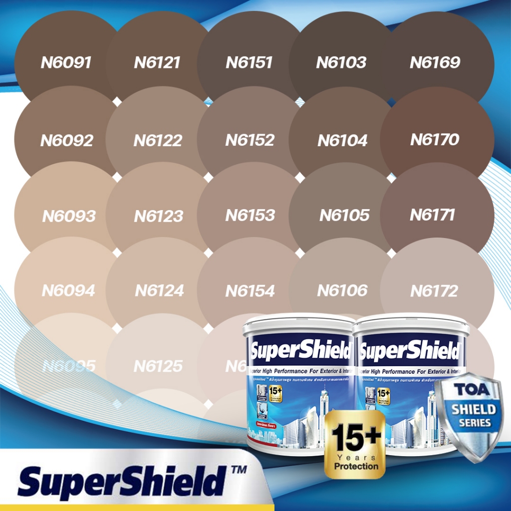 TOA SuperShield สีน้ำตาล กึ่งเงา เนียน ขนาด 1 ลิตร เฉดสีใหม่ สีทาบ้าน ...
