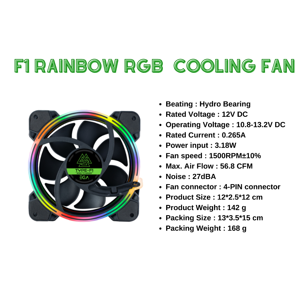 [ประกัน 1ปี] EGA Cooling Fan Type F1/F2/F3 พัดลมระบายความร้อน ...