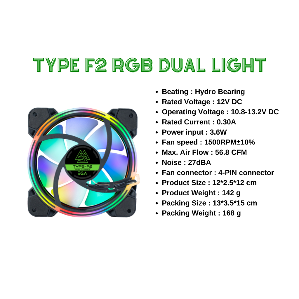 [ประกัน 1ปี] EGA Cooling Fan Type F1/F2/F3 พัดลมระบายความร้อน ...