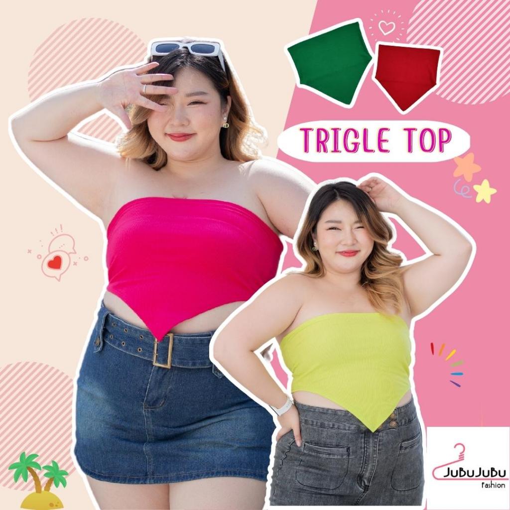 🎀่JuBu JuBu🎀Trigle Top เสื้อเกาะอกสามเหลี่ยม #505 ผ้าร่อง เสื้อเกาะอก ...