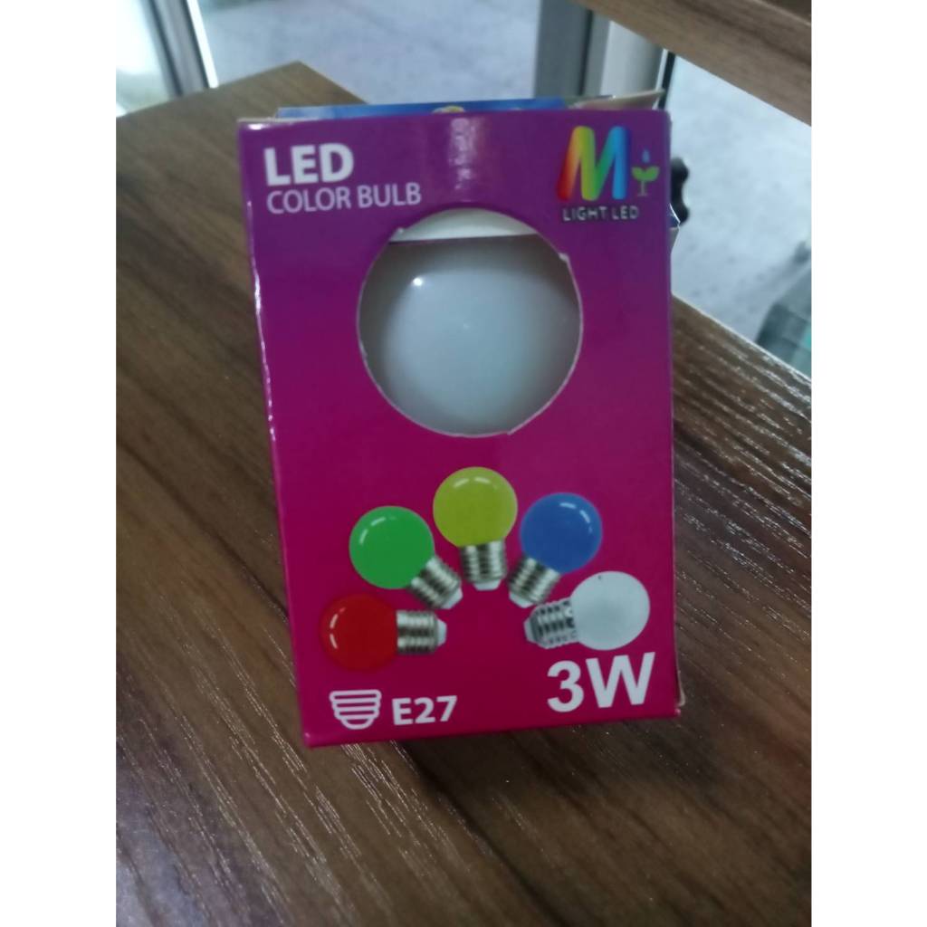 หลอดปิงปอง หลอดไฟสี LED ประดับ งานเทศกาล คริสต์มาส ปีใหม่ แต่งบ้าน ไฟอีเวนต์ หลายสี 3W ขั้ว E27 ...