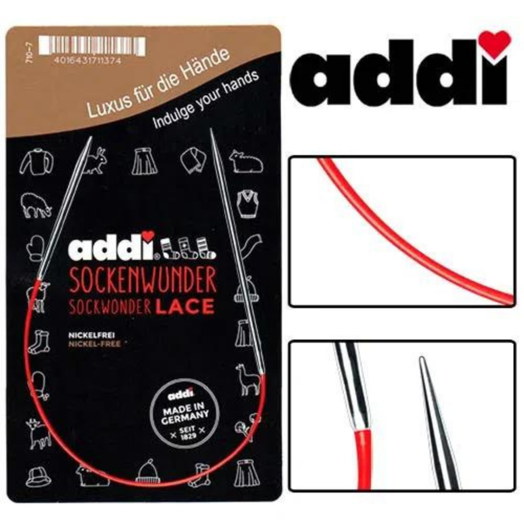 Addi Sockwonder Lace Needle (710-7) เข็มนิตติ้งวงกลม สำหรับถักถุงเท้า ...