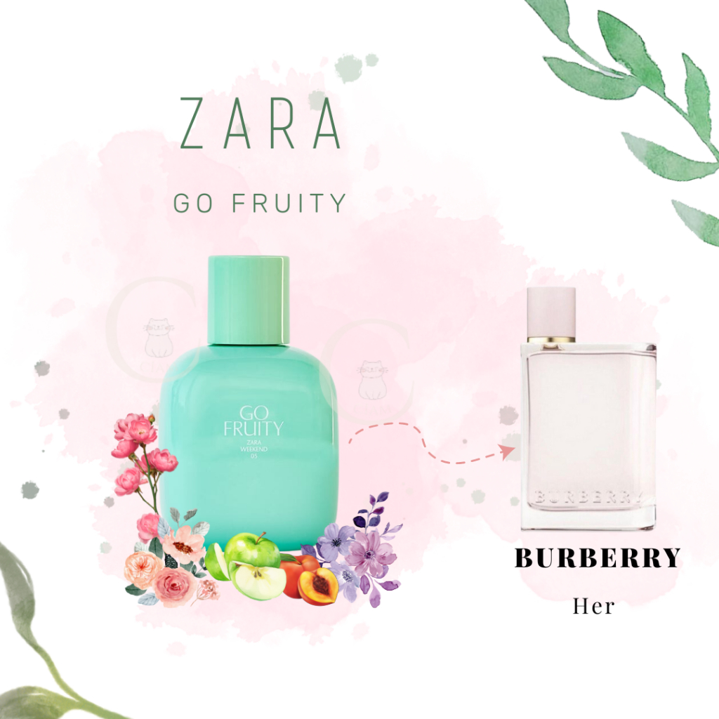 น้ำหอมแท้แบ่งขาย ZARA GO FRUITY EDT (Dupe Burberry HER) | Shopee Thailand