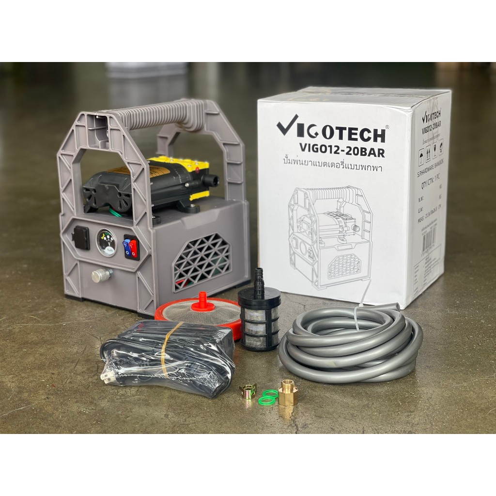 VIGOTECH ปั๊มพ่นยา รุ่น VIGO-12-20BAR แบตเตอรี่ 22 บาร์ แบต 12A ใช้สายพ่นได้ยาวสุด 50 เมตร วิโก ...