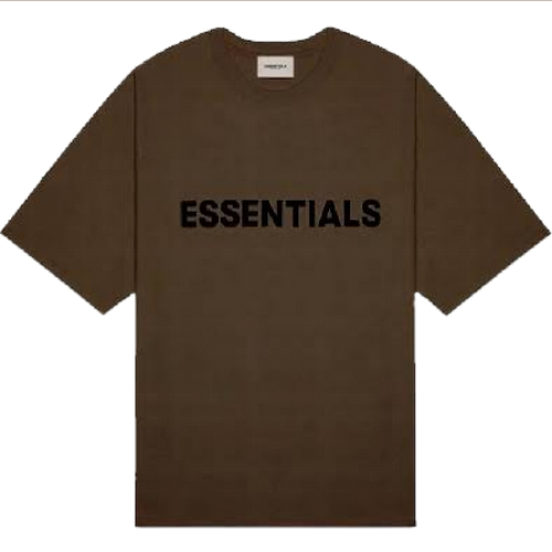 ESSENTIALS FRONT LOGO EMBOSSED TEE (BROWN) | Shopee Thailand