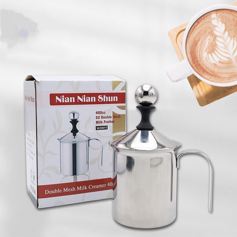 สแตนเลส เครื่องตีนม Stainless Steel 304 Double Mesh Milk Creamer Foamer | Shopee Thailand