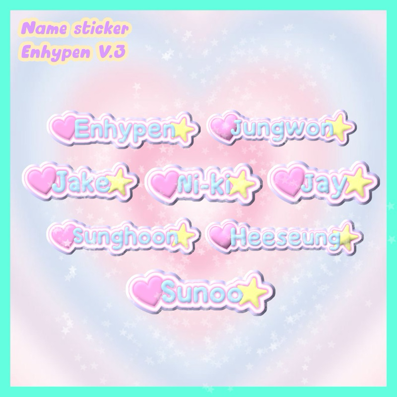 Name Sticker Enhypen V.3(เคลือบกลิตเตอร์) | Shopee Thailand