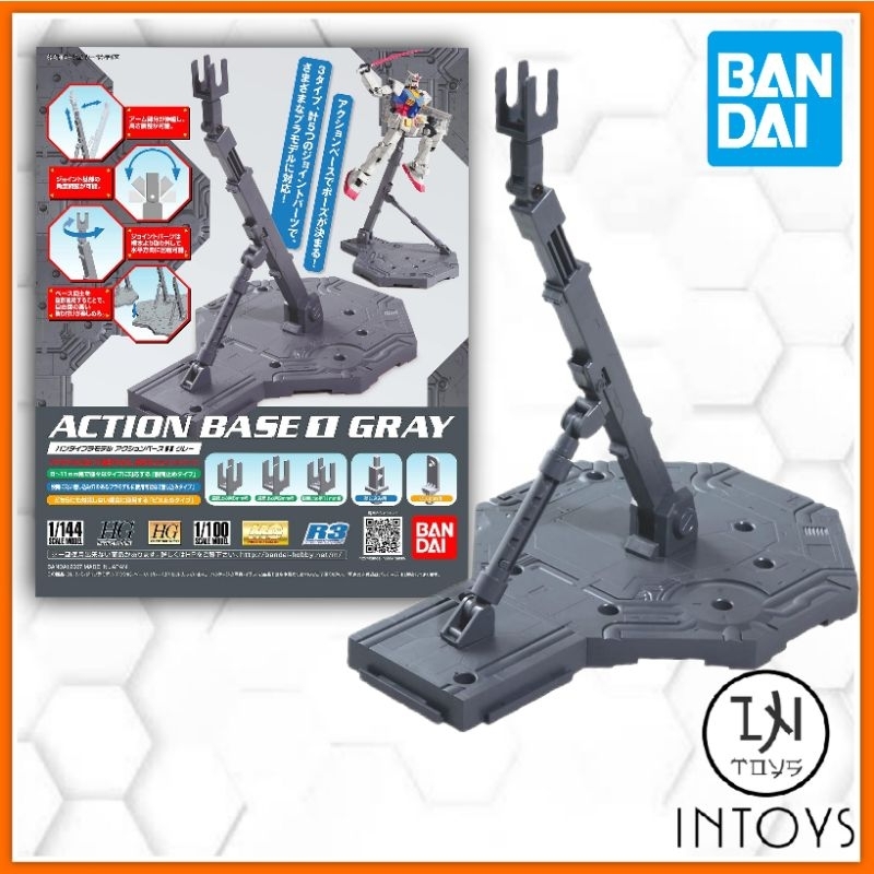 BANDAI - Action Base 1 Gray (Display) ( MG-HG-RG 1/100-1/144-SD ) (Gundam Plastic Kits) @ INTOYS ...