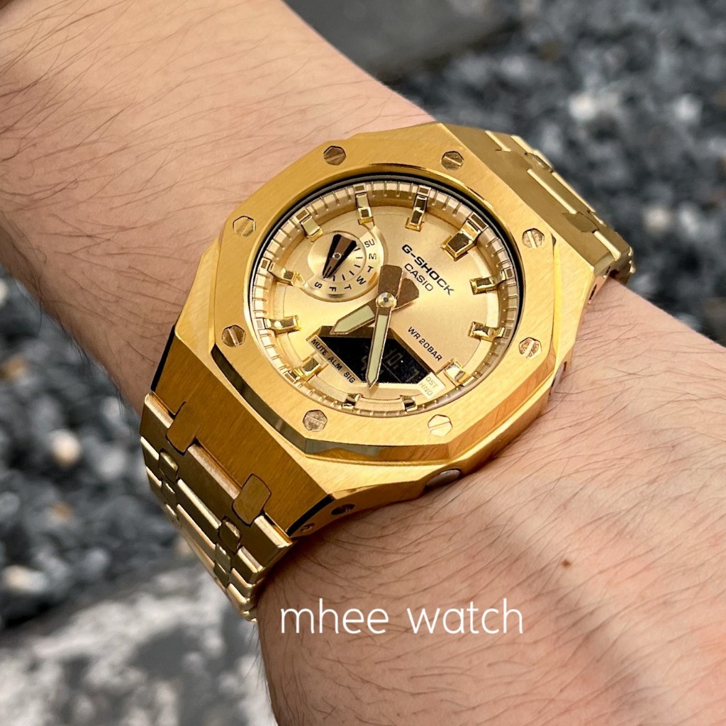 G-Shock Casioak Custom AP Full Metal Gold Steel | Shopee Thailand