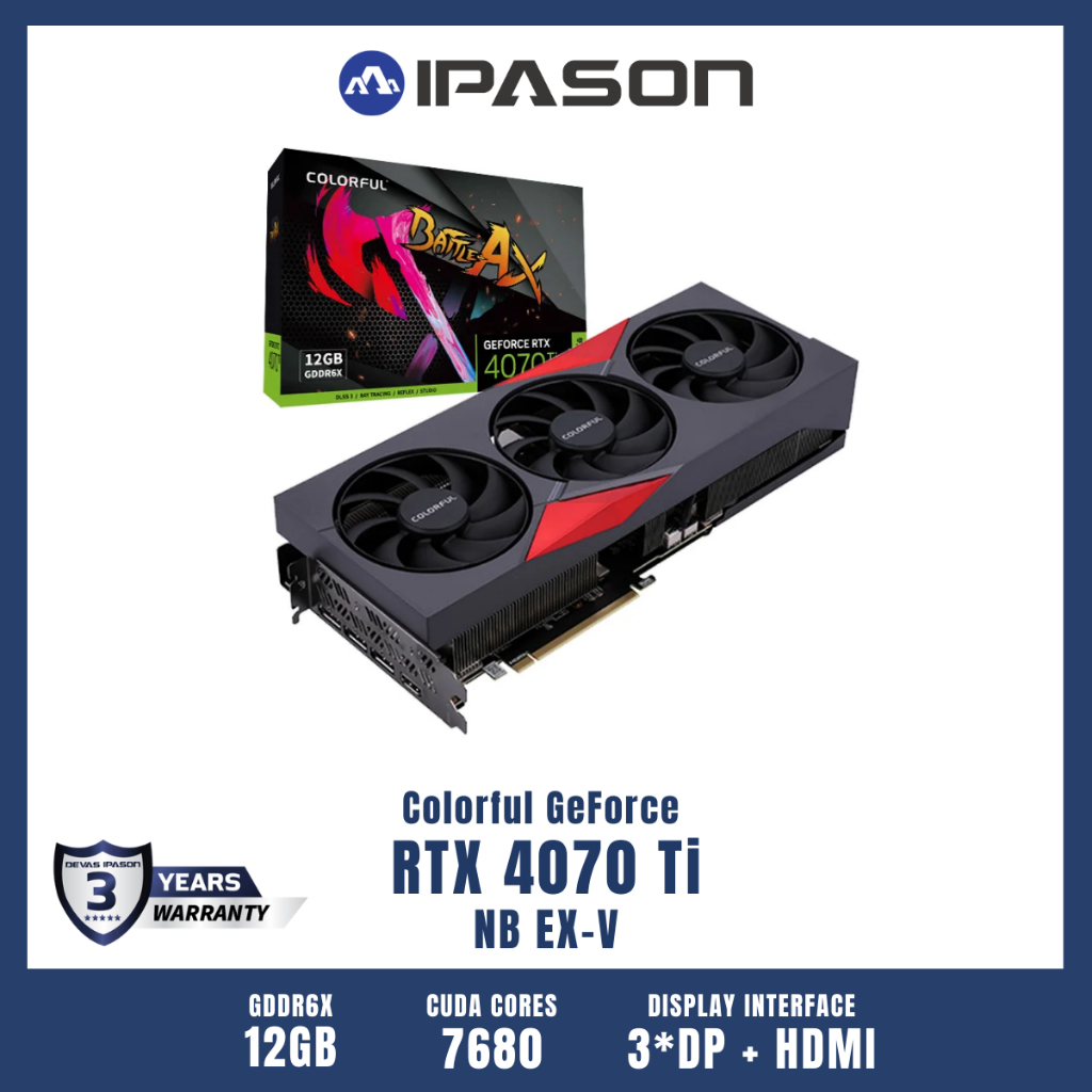 COLORFUL GPU (การ์ดจอ) GeForce RTX 4070 Ti NB EX-V รับประกัน 3 ปี โดย ...