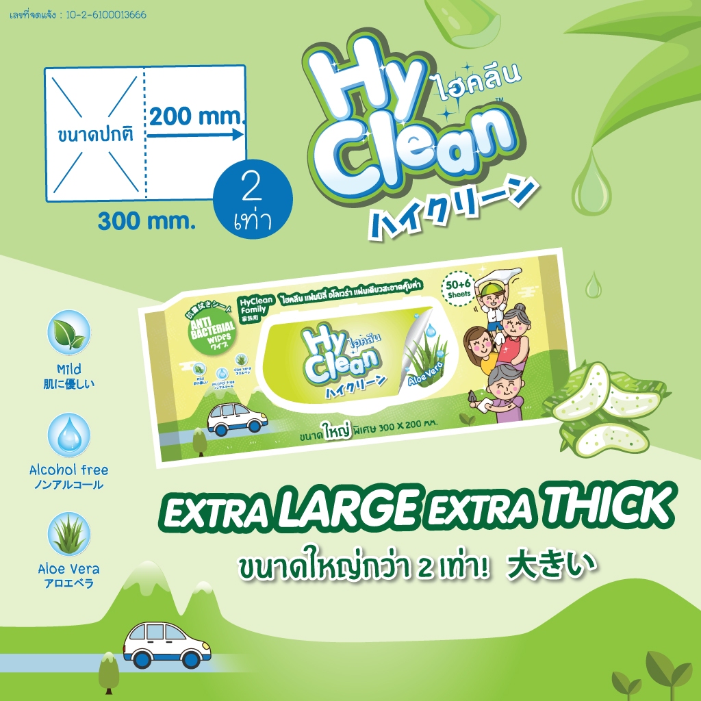 ไฮคลีน Hy Clean ผ้าเปียกทำความสะอาดผิวกาย | Shopee Thailand