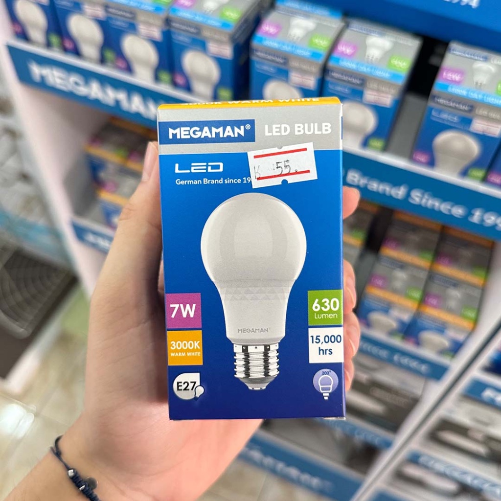 MEGAMAN เมกาแมน LED A60 ขั้ว E27 ปรับความสว่าง หรี่แสง หรี่ไฟ ขนาด 7W ...