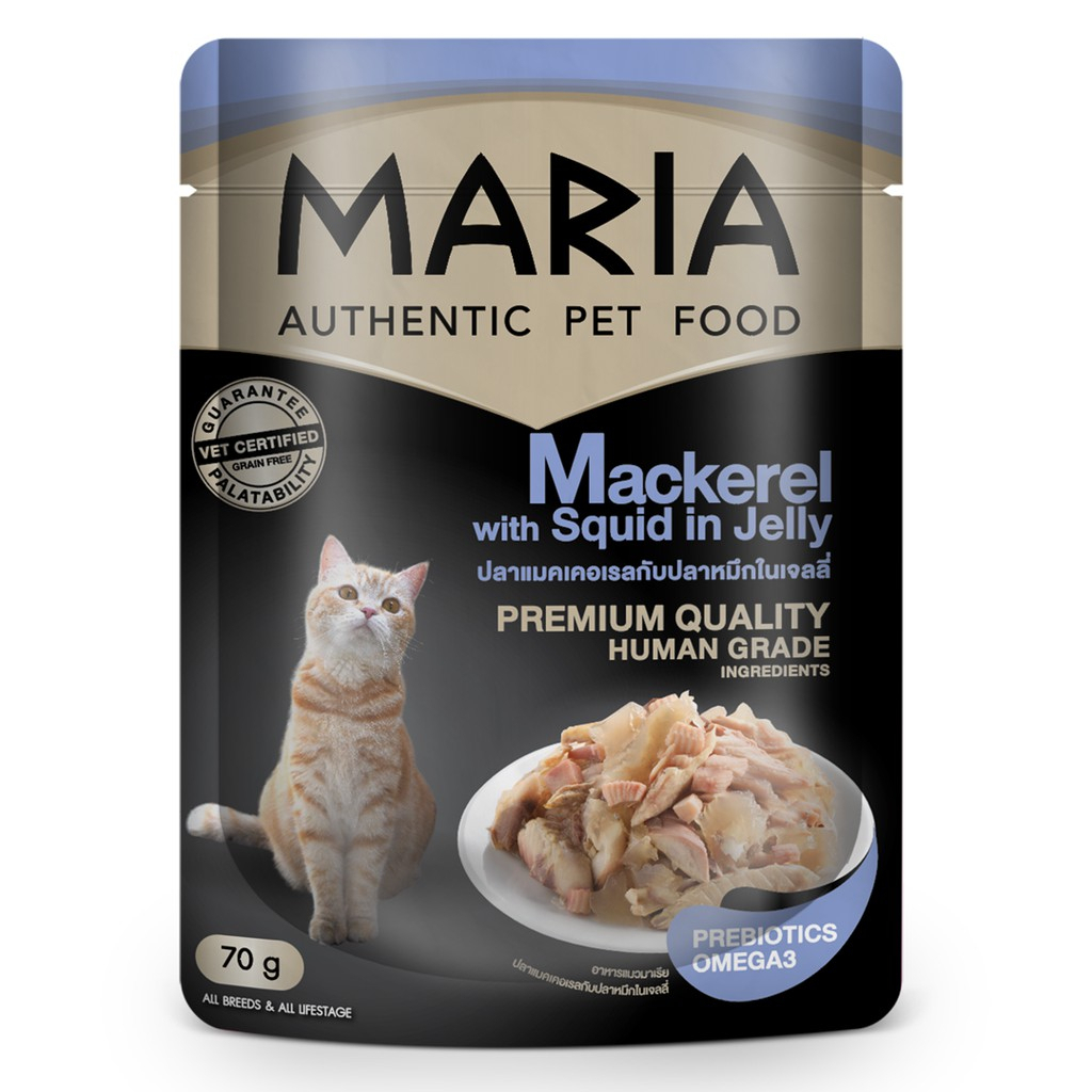 ยกโหล Maria Cat มาเรีย อาหารแมวแบบเปียกพรีเมี่ยม ขนาด 70 กรัม (ไม่เค็ม ...