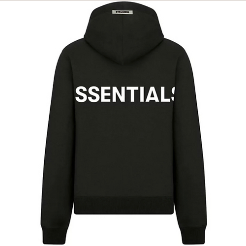 ESSENTIALS 3M LOGO PULLOVER HOODIE (BLACK) | Shopee Thailand