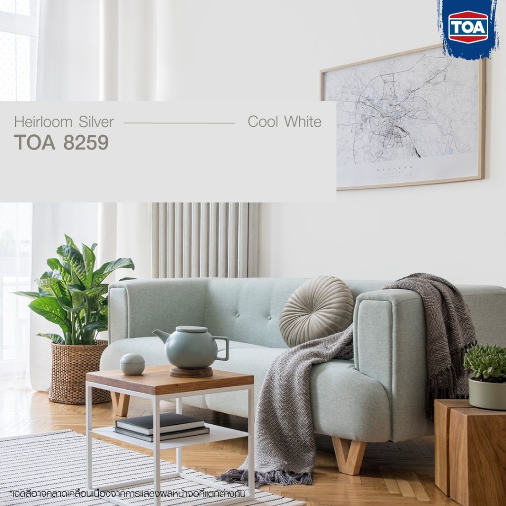 TOA Organic Care เฉดสีขาว เนียน กึ่งเงา มินิมอล ขนาด 3 ลิตร สีทาภายใน ...