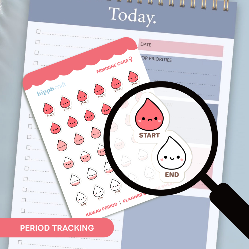 Kawaii Period icon | Planner sticker sheet สติ๊กเกอร์ไดคัท พร้อมใช้งาน ...