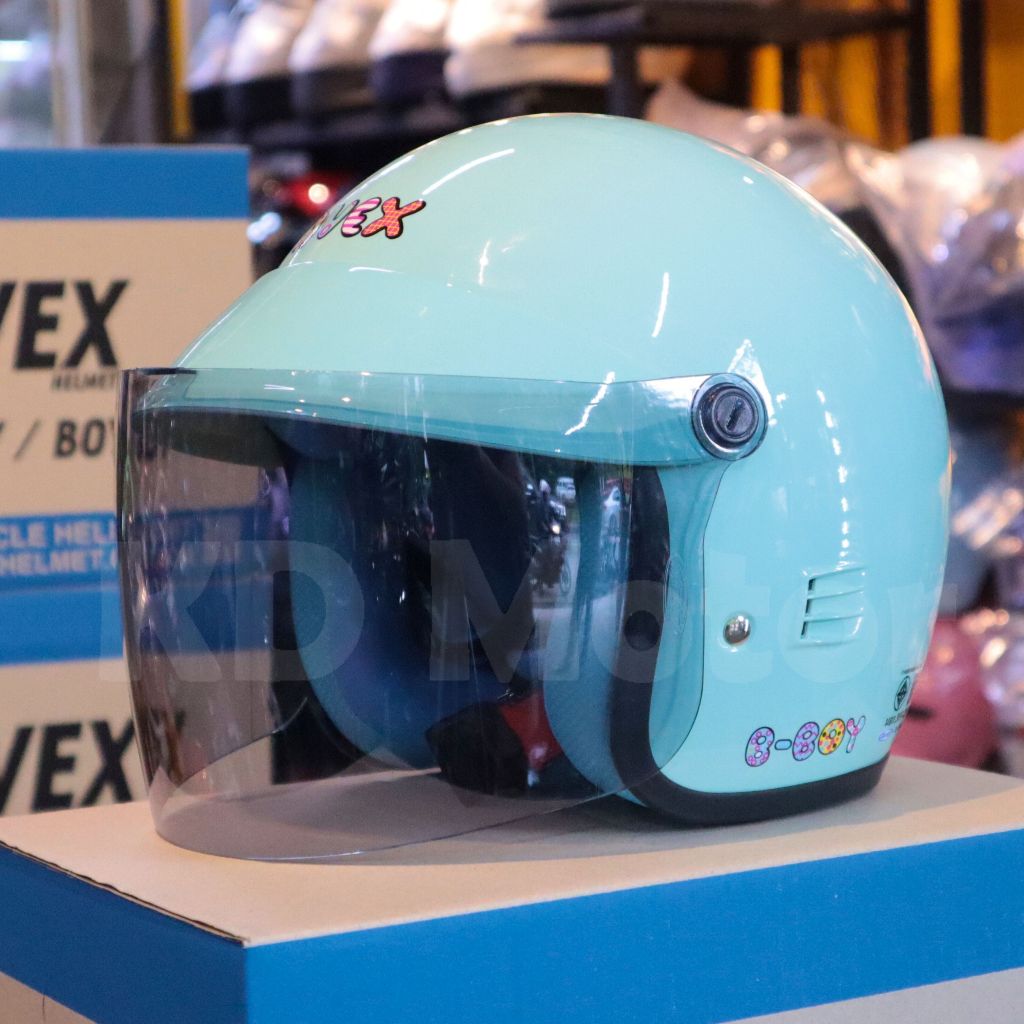 หมวกกันน็อคเด็กแบบเต็มใบ Avex B-boy พร้อมชิลด์สีเทา ขนาดรอบหัวไม่เกิน 54 cm | Shopee Thailand