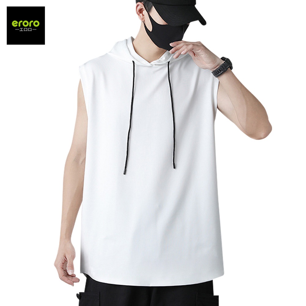ERORO เสื้อยืดแขนกุดลําลอง มีฮู้ด สไตล์กีฬา สําหรับผู้ชาย | Shopee Thailand