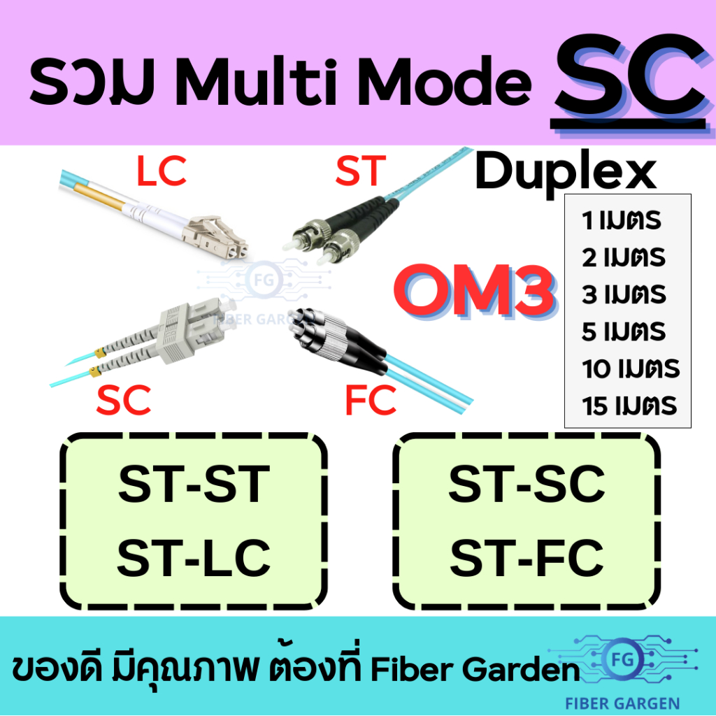 รวม SC | FIBER PATCH CORD (สายแพทคอร์ด) : SC to SC, SC to LC, SC to ST ...