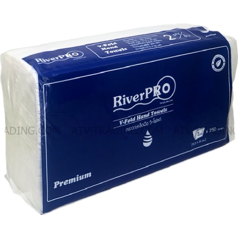 กระดาษเช็ดมือ RiverPRO V-Fold Premium 2ชั้น 250แผ่น | Shopee Thailand