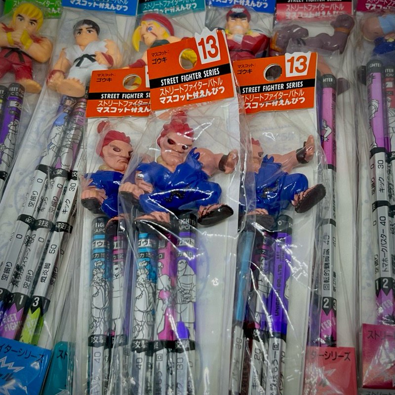 Street Fighter figure mini doll pencil set rare capcom made in Japan ...