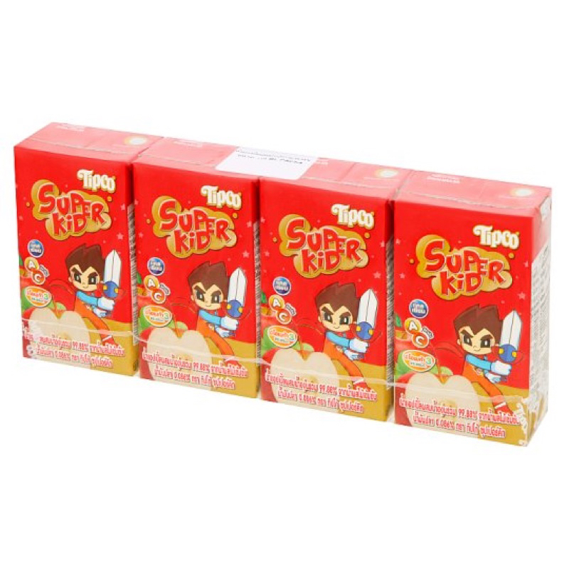 Tipco super kids 110ml.x4( fl)กล่อง ทิปโก้ น้ำแอปเปิ้ลเด็ก น้ำผลไม้เด็ก ...