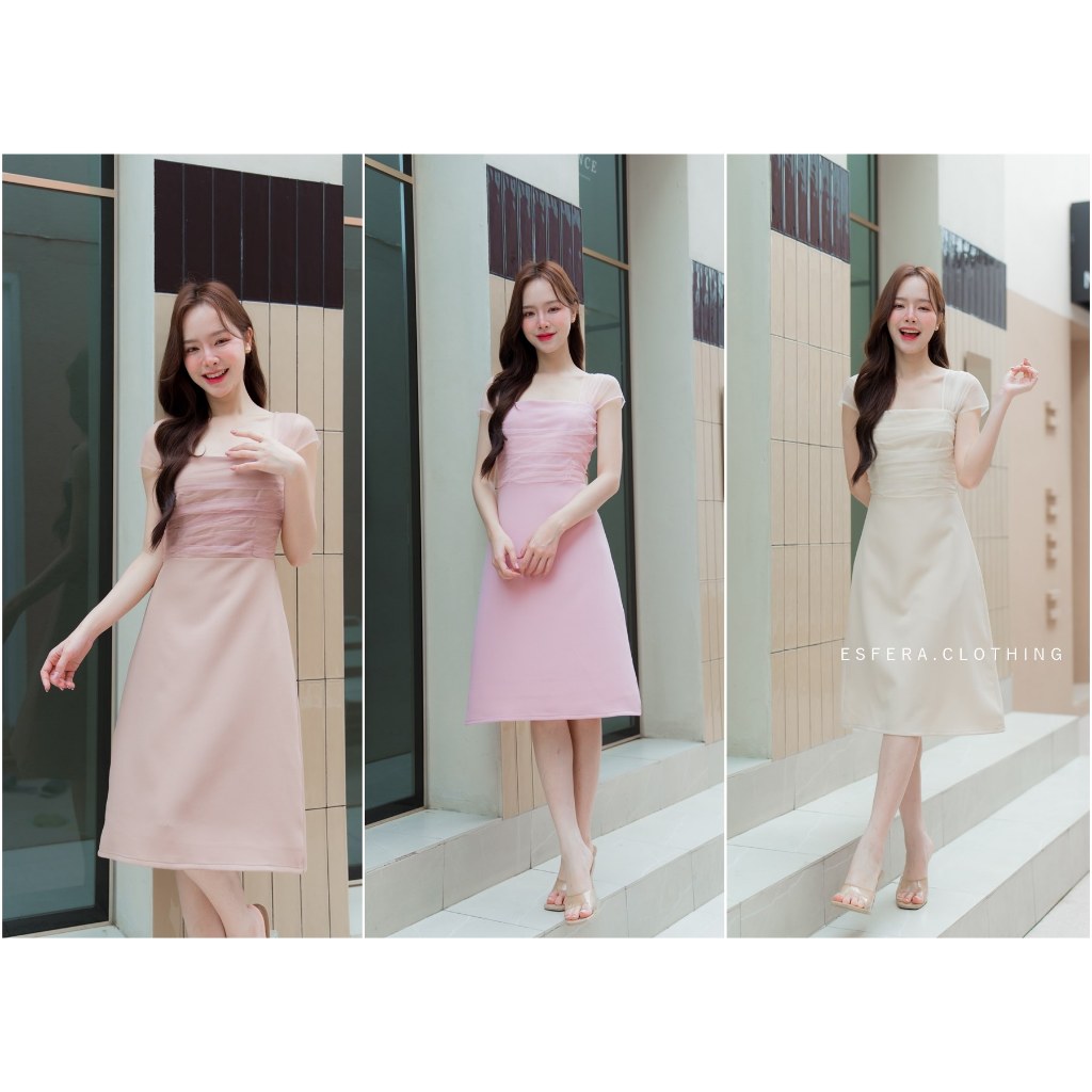 DR079-1 Basic Shine Dress | Shopee Thailand