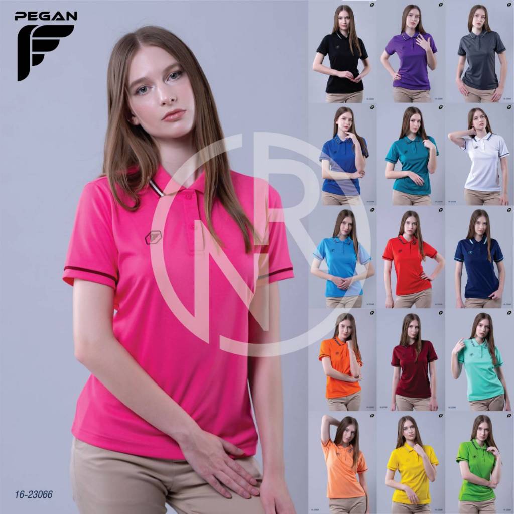**ของแท้ ส่งไว** PEGAN*1 เสื้อโปโลแขนสั้น ทรงผู้หญิง เสื้อกีฬาหญิง ...