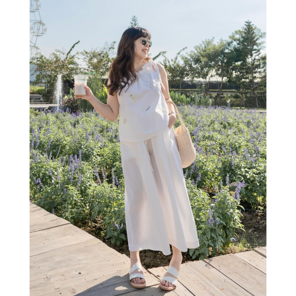 Code : Lavender set (เสื้อ และ กางเกงขากระบอกใหญ่) | Shopee Thailand