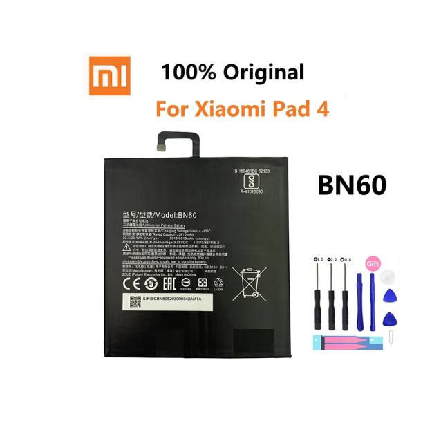 100% ต้นฉบับ Xiaomi [BN60] แบตเตอรี่สำหรับ Xiaomi Pad 4 แท็บเล็ต Pad4 ...