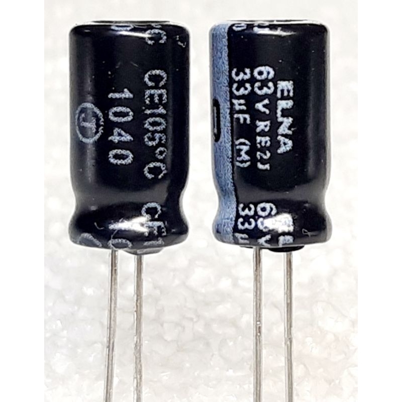 (ราคา10ตัว) Elna 33uf 63v capacitor ตัวเก็บประจุ คาปาซิเตอร์ | Shopee Thailand