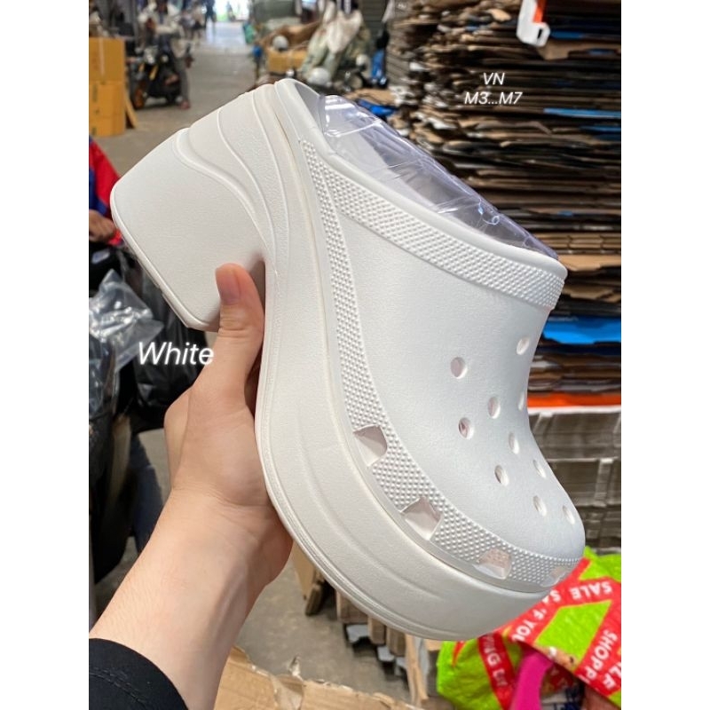 รุ่นใหม่!!รองเท้าแตะส้นสูง crocsใส่ผู้หญิงW5-W9สู่สูง9cm | Shopee Thailand