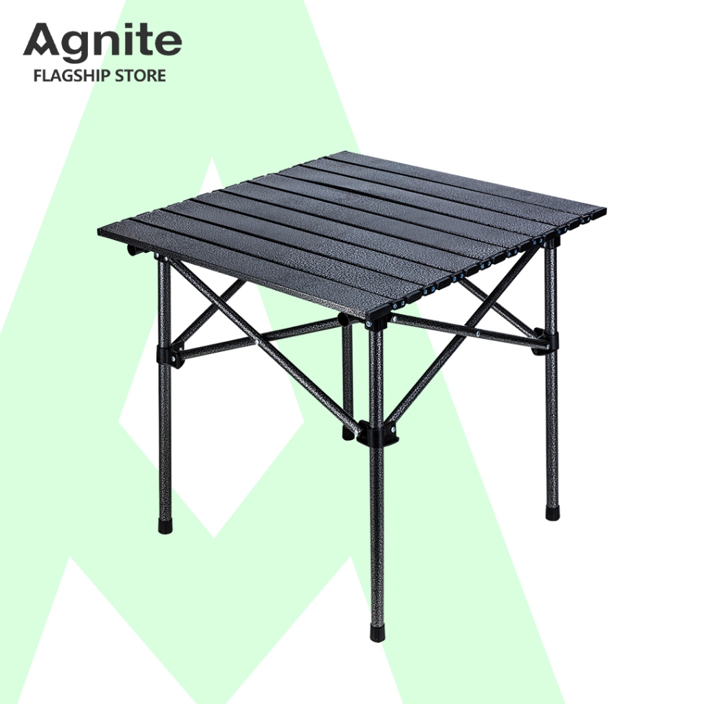 Agnite โต๊ะปิกนิก โต๊ะพับแคมป์ปิ้ง ม้วน พับเก็บได้ง่าย ขาเหล็กไขว้ ทน ...